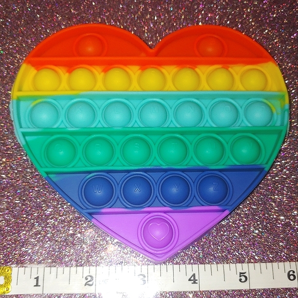 Toys | 4 Rainbow Heart Alphabet Popper Pop Fidget Toy Pastel Colorful ...